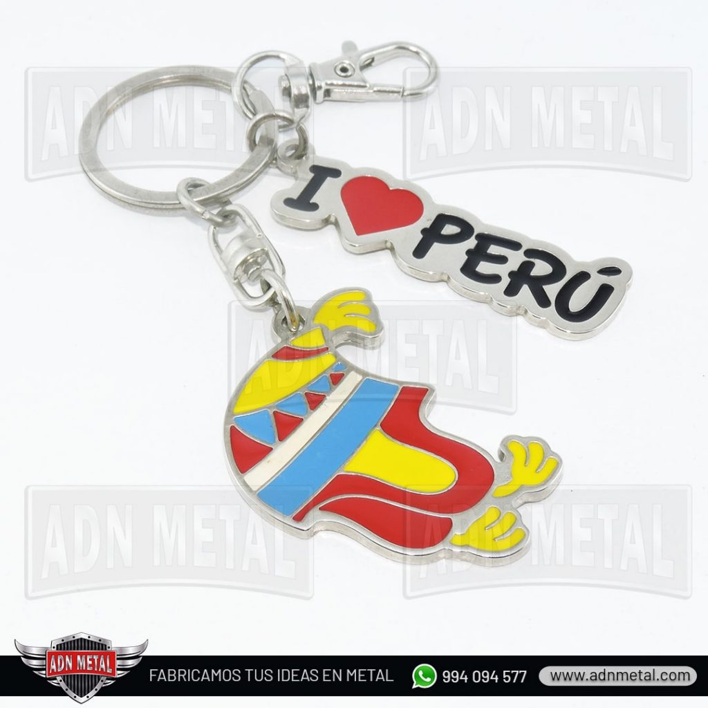 Llavero metálico 2 piezas Chullo Yo amo Perú - ADN Metal